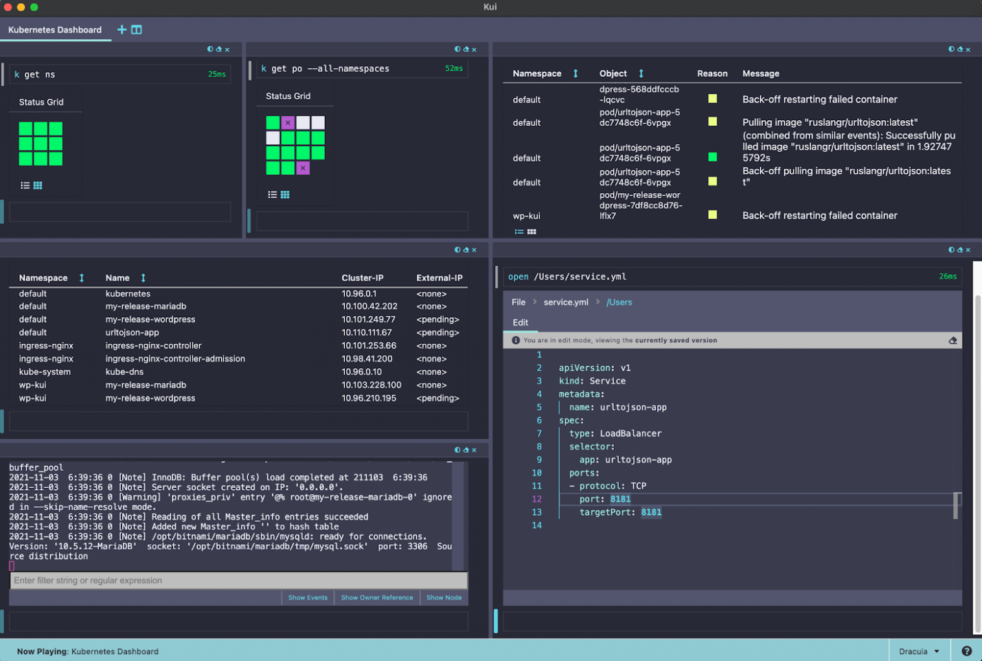 Kui — a "hybrid" CLI/GUI application for working with Kubernetes ...